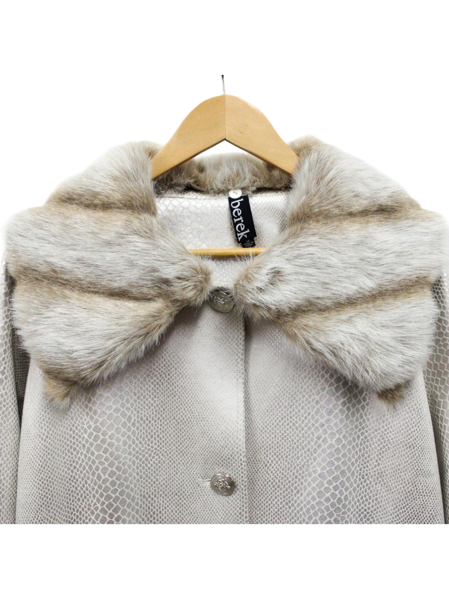 Platinum Cobra Luxe City Jacket w Fur Collar – Berek