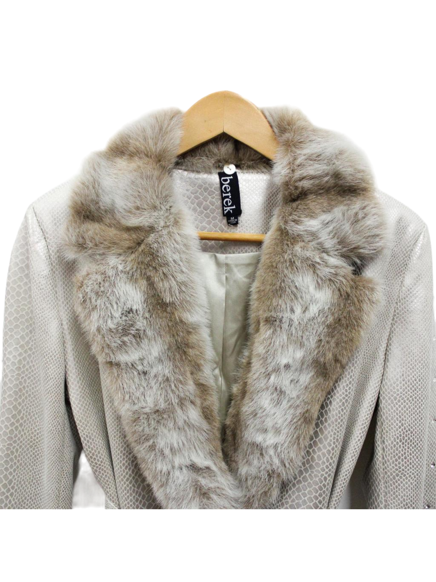 Platinum Cobra Luxe Wrap Coat W Fur Collar & Cuffs – Berek